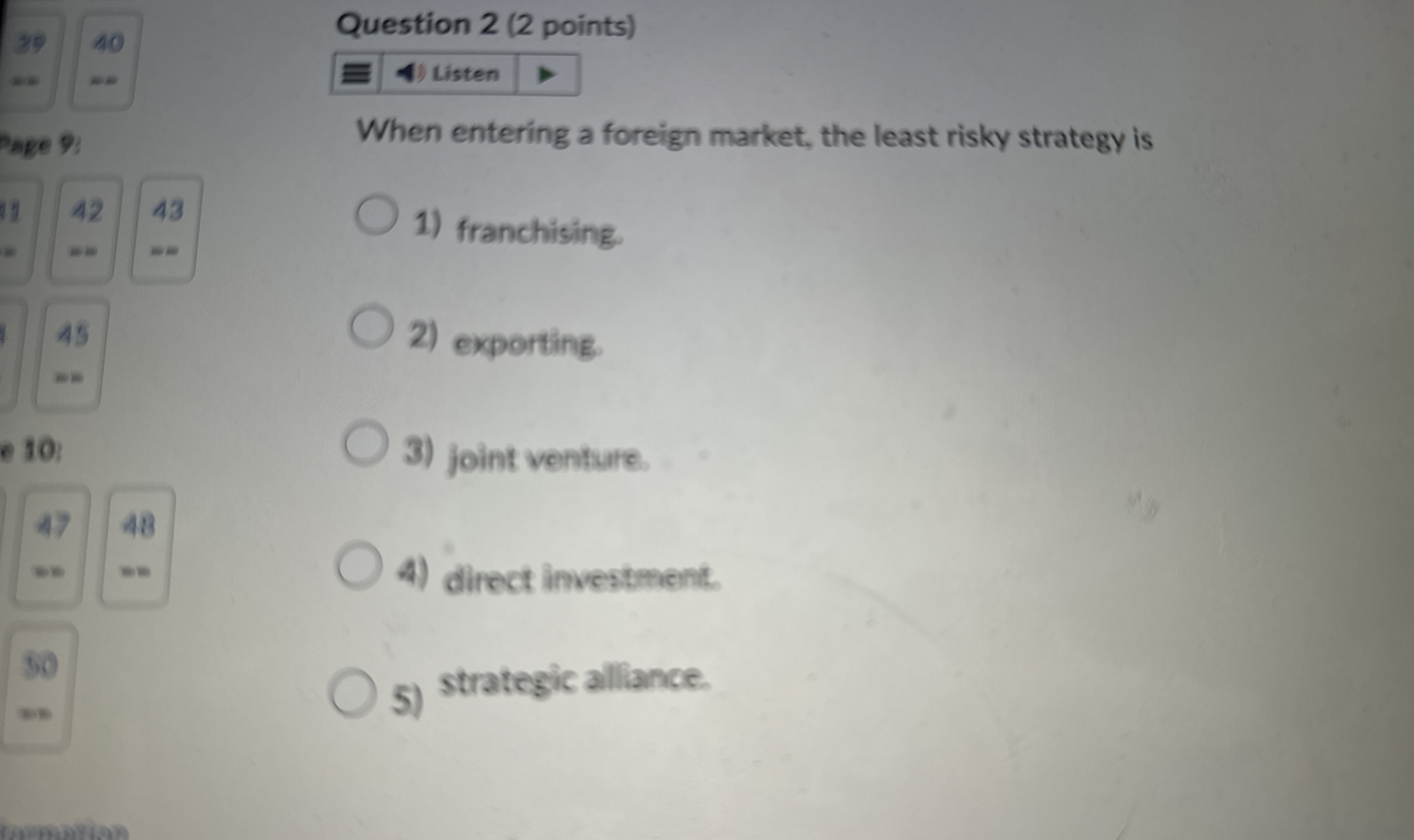 Solved Question 2 (2 ﻿points)ListenWhen entering a foreign | Chegg.com