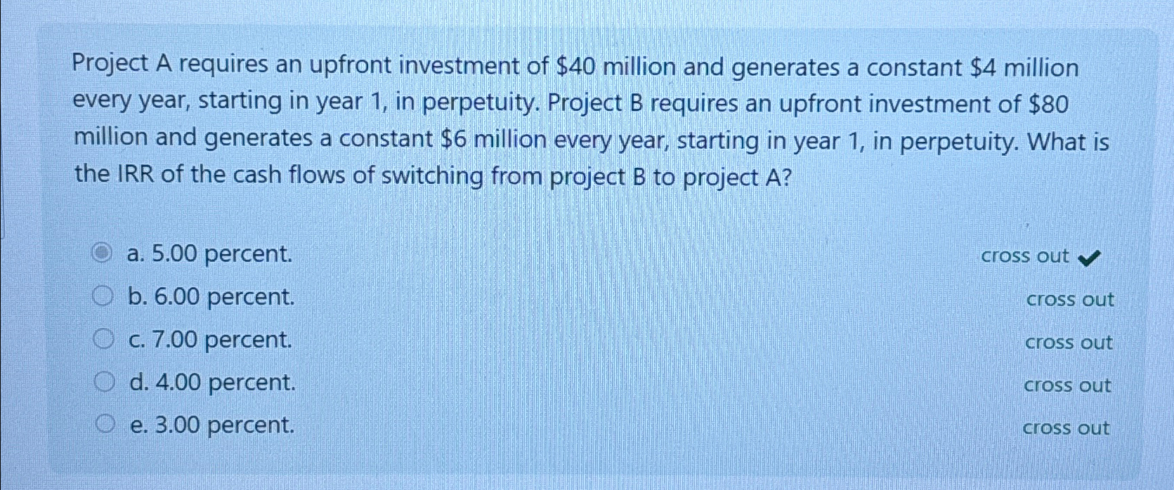 Solved Project A requires an upfront investment of $40 | Chegg.com