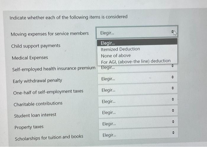 Solved Indicate whether each of the following items is | Chegg.com