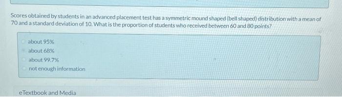 Solved Scores obtained by students in an advanced placement | Chegg.com