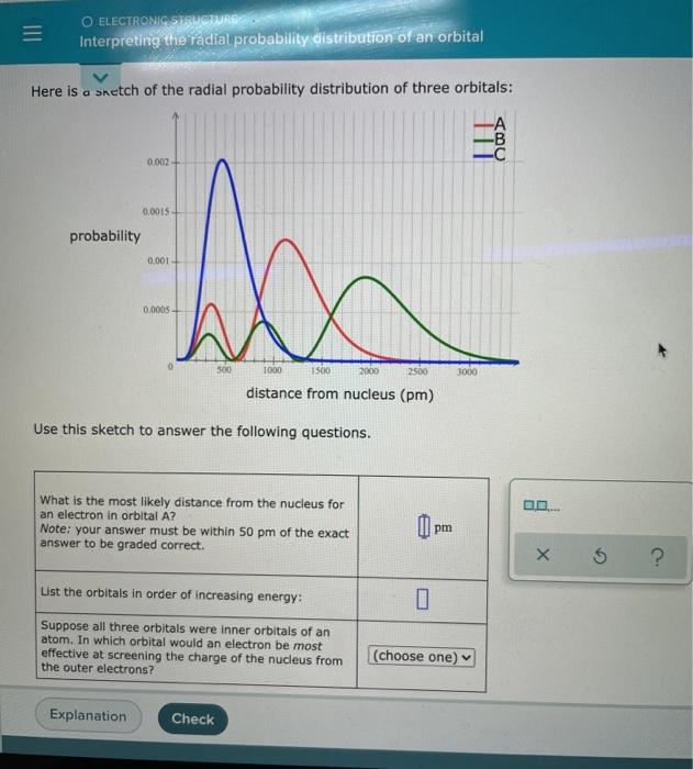 Solved = O ELECTRONIC STRUCTURE Interpreting the radial | Chegg.com