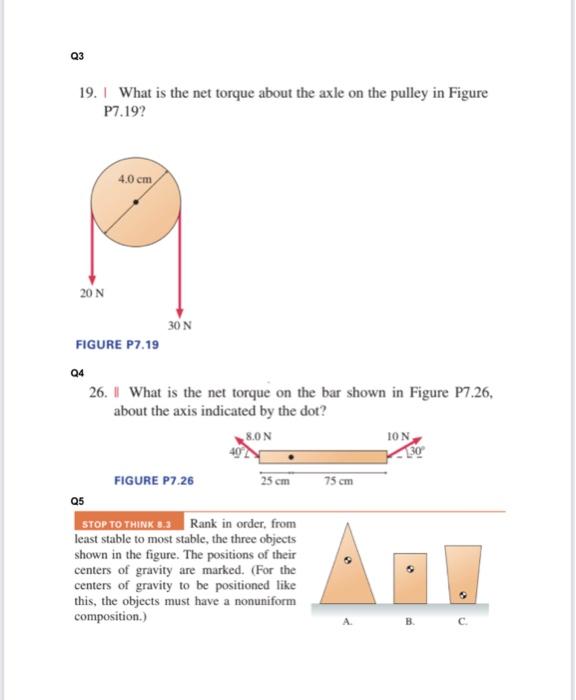 Solved 19. I What is the net torque about the axle on the | Chegg.com
