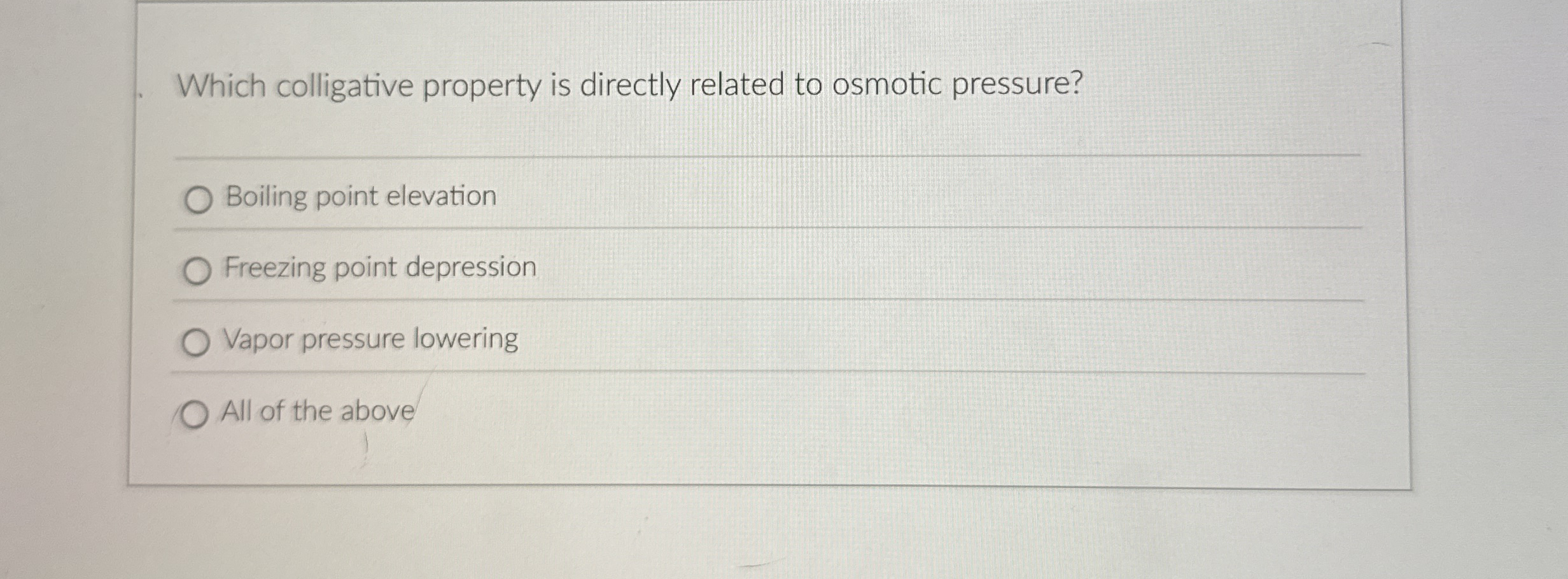 Solved Which colligative property is directly related to | Chegg.com