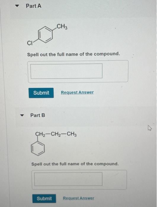 Solved Spell out the full name of the compound. Part B Spell | Chegg.com