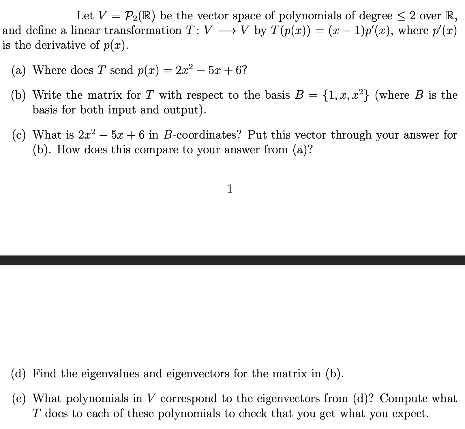Solved Let V=P2(R) ﻿be the vector space of polynomials of | Chegg.com