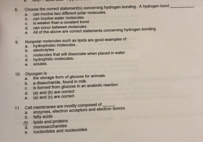Solved Choose The Correct Statement S Concerning Hydrogen