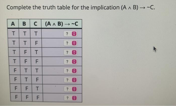 Solved Complete the truth table for the implication (A a B) | Chegg.com