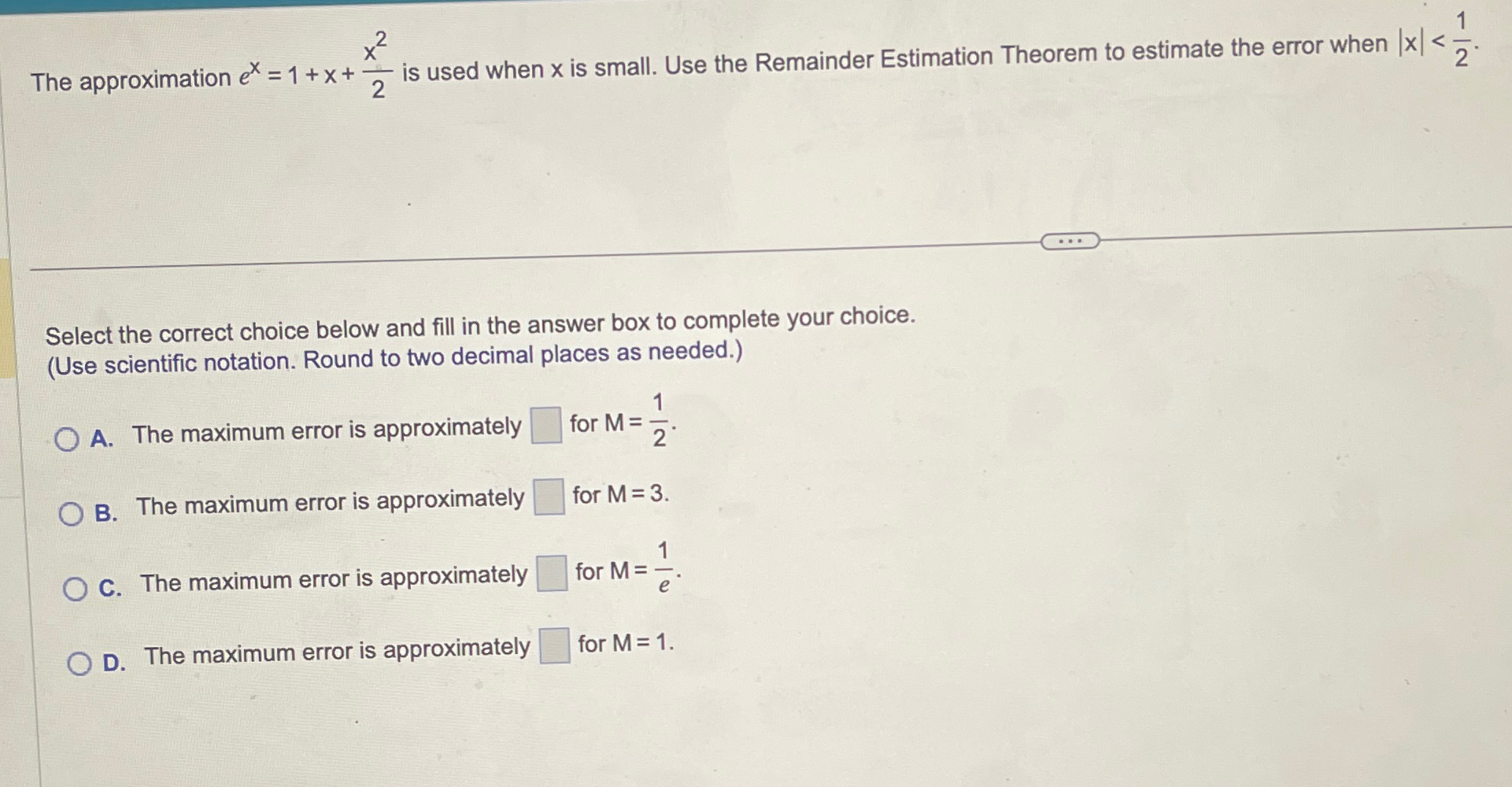 The Approximation Ex1xx22 ﻿is Used When X ﻿is 