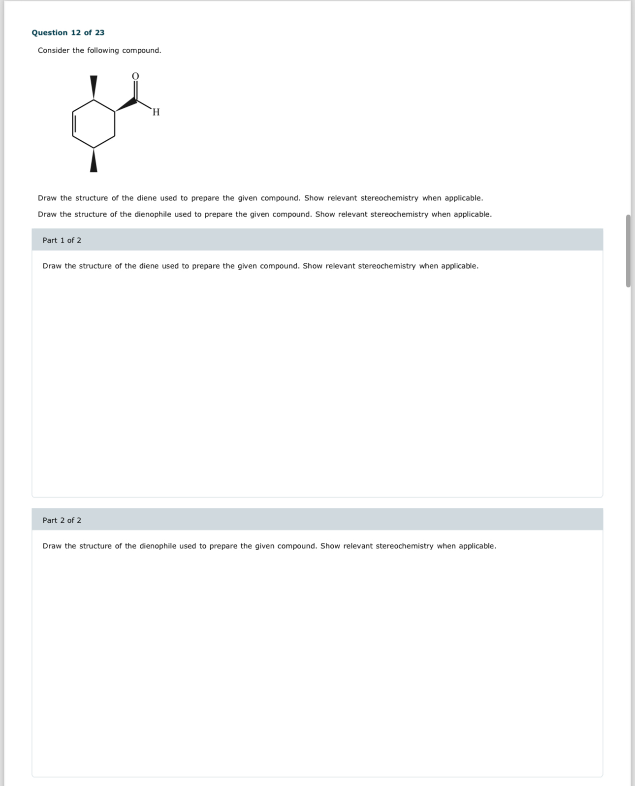 Solved Question 12 ﻿of 23Consider the following | Chegg.com