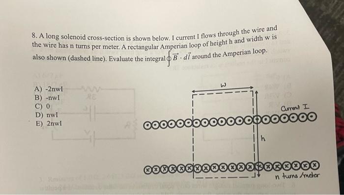 Solved 8. A long solenoid cross-section is shown below. I | Chegg.com