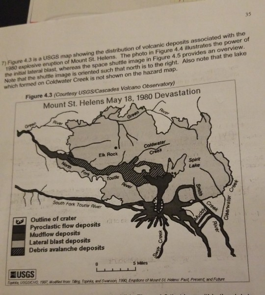 Figure 4.4 -Smith Creek, located east of Mount St. | Chegg.com