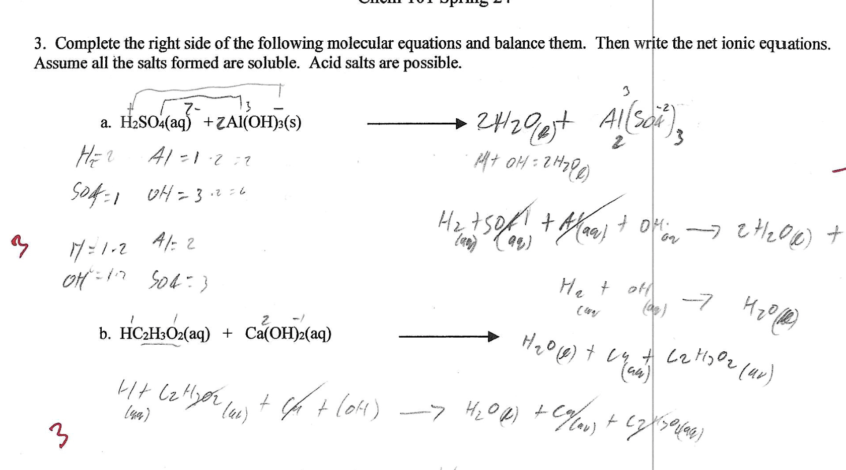 Solved Complete the right side of the following molecular | Chegg.com