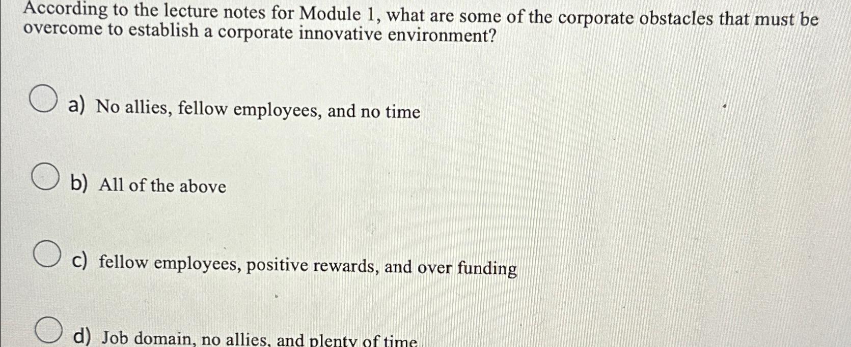 Solved According to the lecture notes for Module 1, ﻿what | Chegg.com