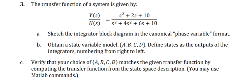 The transfer function of a system is given | Chegg.com