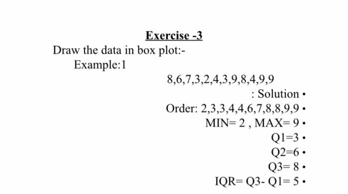 Solved Exercise -3 Draw the data in box plot:- Example:1 | Chegg.com