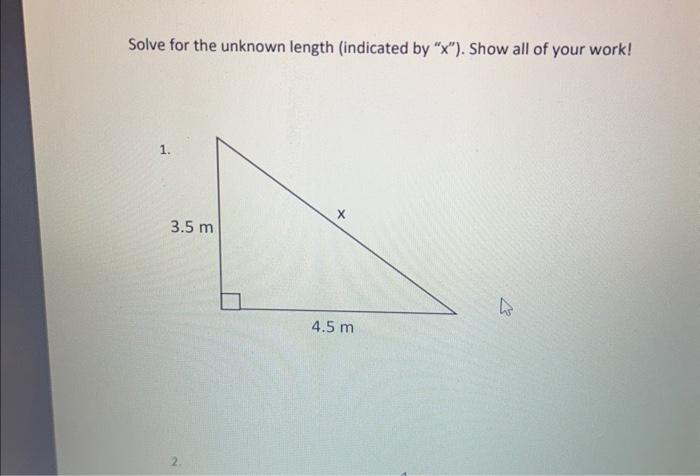 Solved Solve for the unknown length (indicated by " x "). | Chegg.com