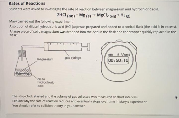 Solved Rates of Reactions Students were asked to investigate | Chegg.com