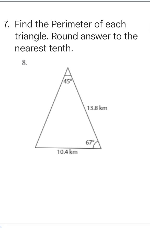 Solved Find the Perimeter of each triangle. Round answer to | Chegg.com