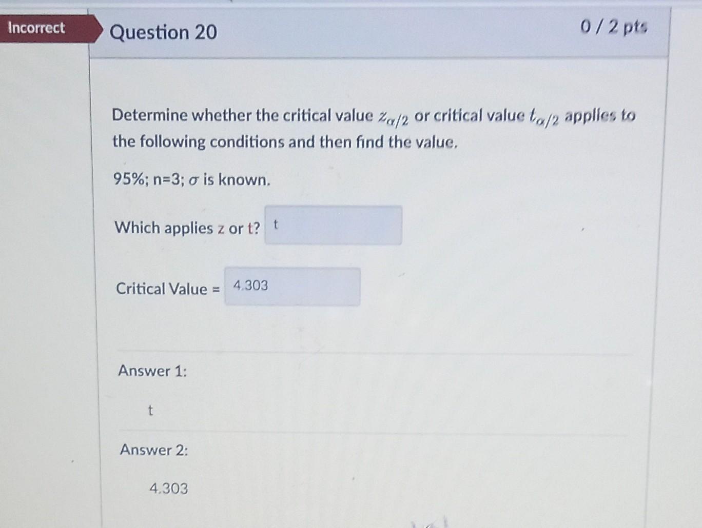 Solved Determine whether the critical value zα/2 or critical | Chegg.com