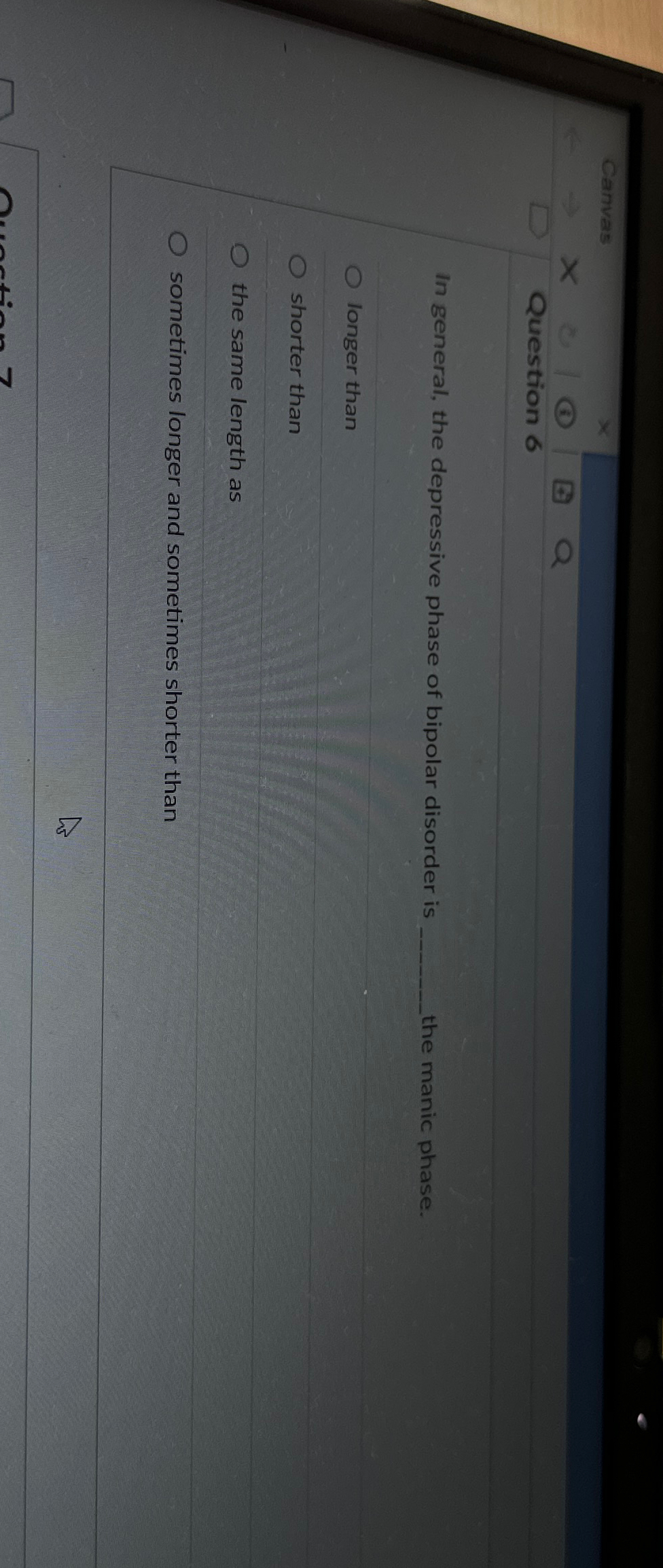 Solved Canvas2Question 6In general, the depressive phase of | Chegg.com