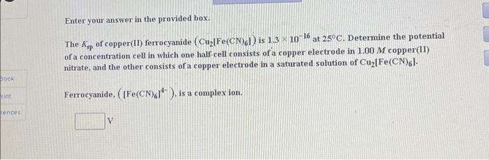 Enter your answer in the provided box. The K5p of | Chegg.com