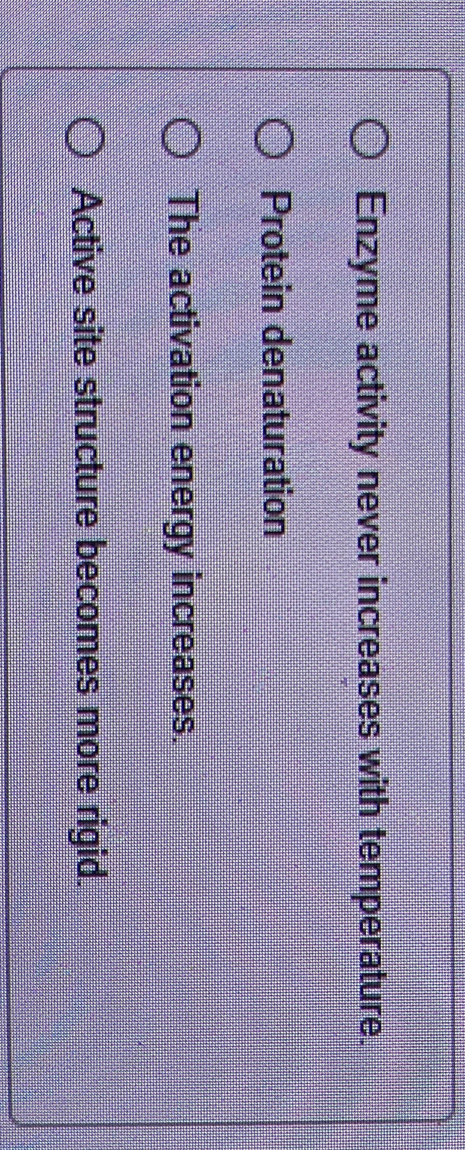 Solved Enzyme activity never increases with | Chegg.com