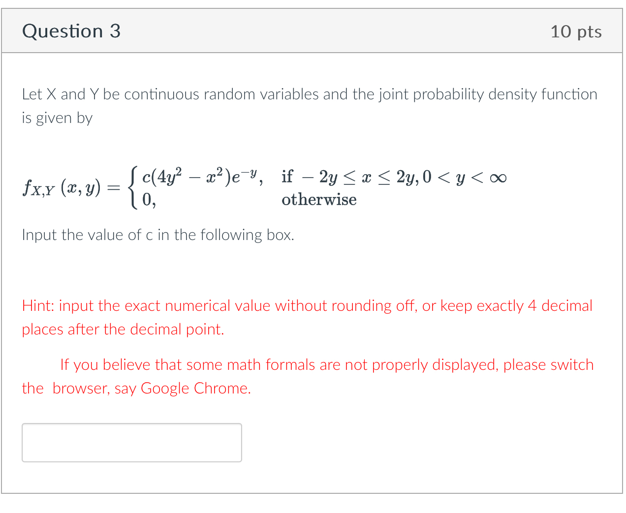 Solved Question 310ptsLet x ﻿and Y ﻿be continuous random | Chegg.com