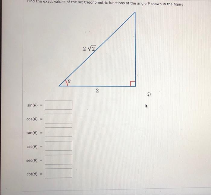 Solved Find The Exact Values Of The Six Trigonometric