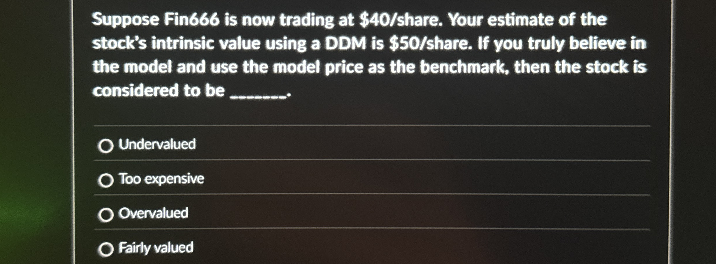 Solved Suppose Fin666 ﻿is now trading at $40/share. ﻿Your | Chegg.com