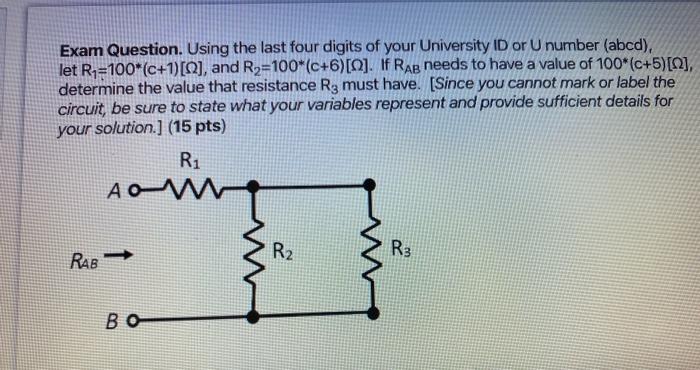 Solved Exam Question. Using the last four digits of your | Chegg.com