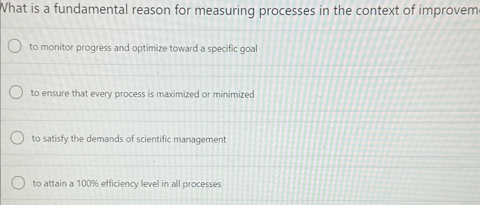 Solved What is a fundamental reason for measuring processes | Chegg.com