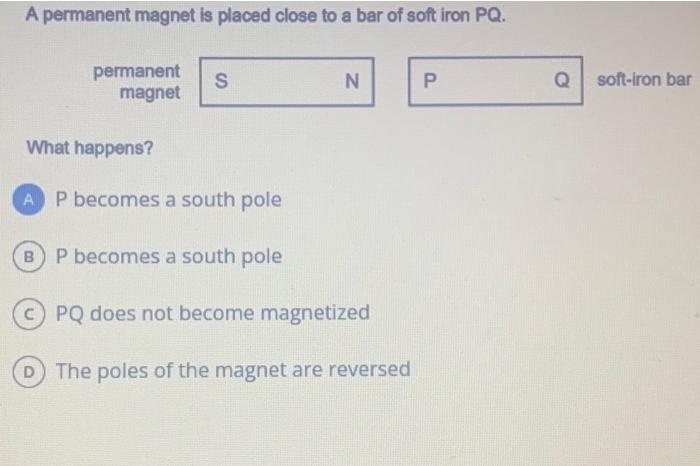 Solved The diagram shows a bar magnet and four plotting | Chegg.com