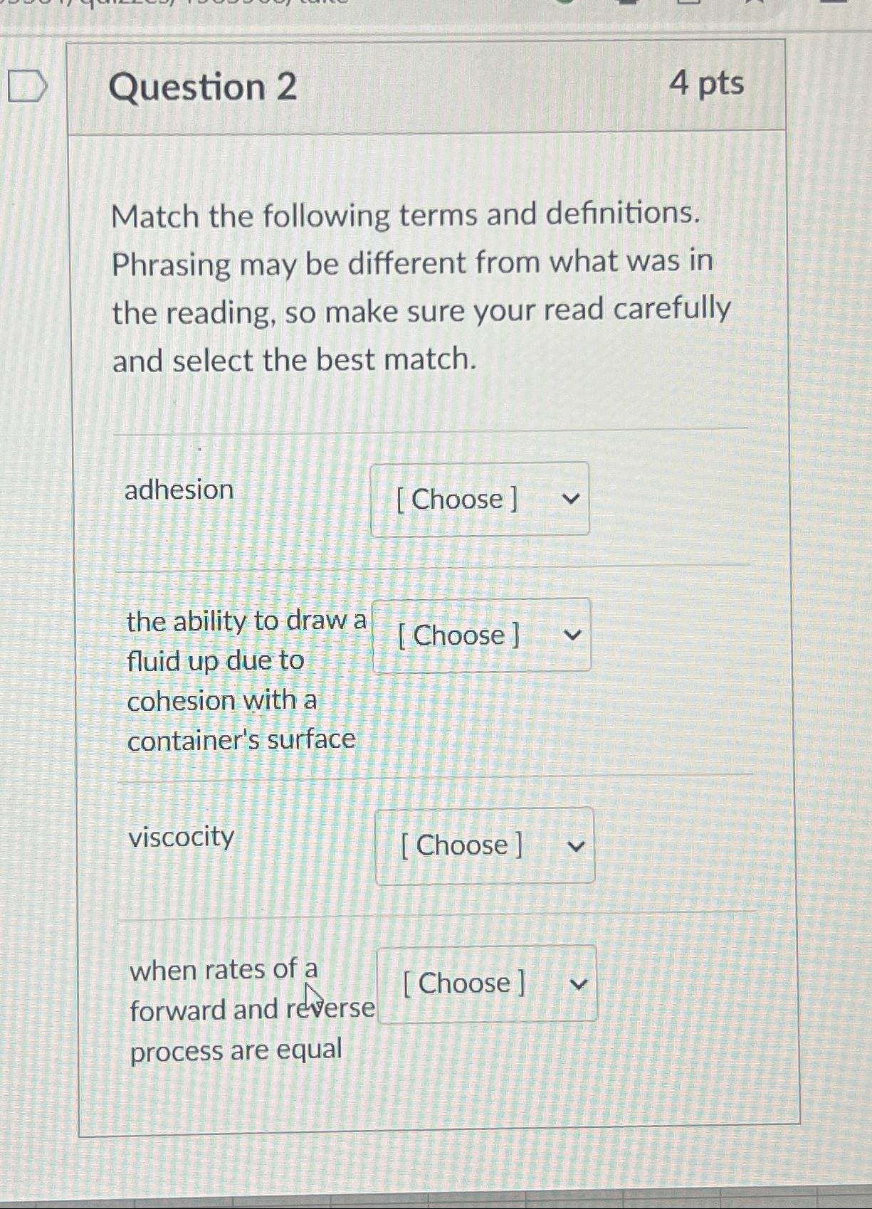 Solved Question 24 ﻿ptsMatch the following terms and | Chegg.com