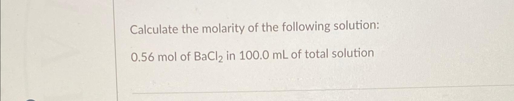 Solved Calculate the molarity of the following | Chegg.com