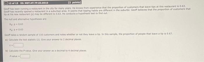 Solved Geoff has been running a festaurant in the cty for | Chegg.com