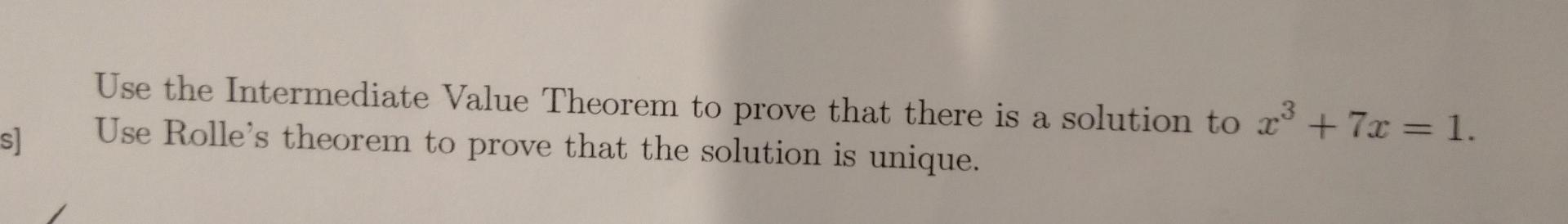 Solved Use the Intermediate Value Theorem to prove that | Chegg.com