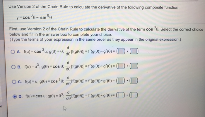 Solved Use Version 2 of the Chain Rule to calculate the | Chegg.com