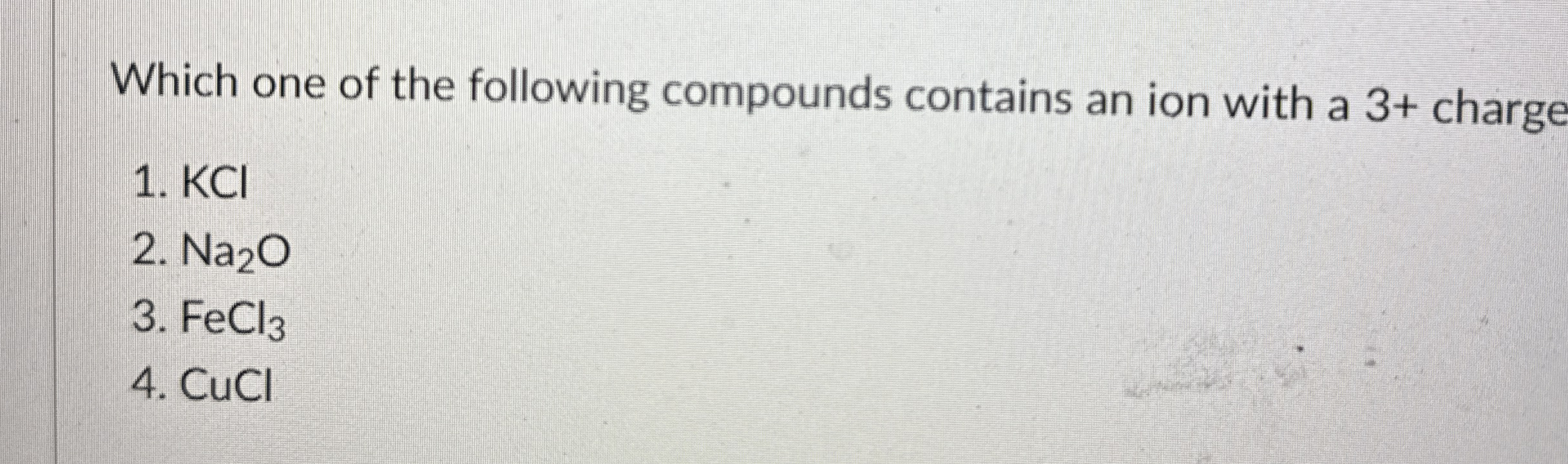 Solved Which one of the following compounds contains an ion | Chegg.com