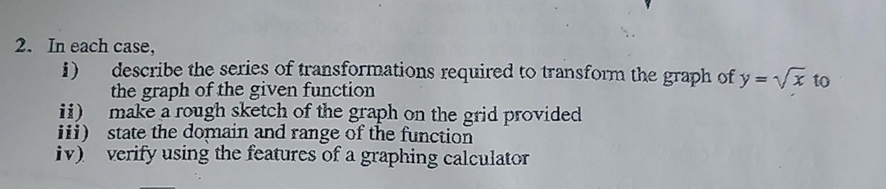 Solved 2. In each case, i) describe the series of | Chegg.com