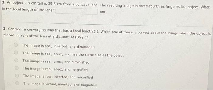 Solved Questions are related2. An object 4.9 cm tall is 39.5 | Chegg.com