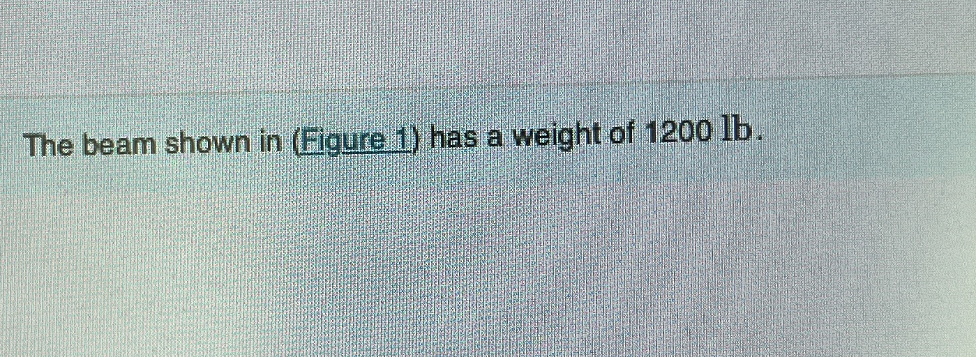 Solved The beam shown in (Figure 1) ﻿has a weight of 1200 | Chegg.com