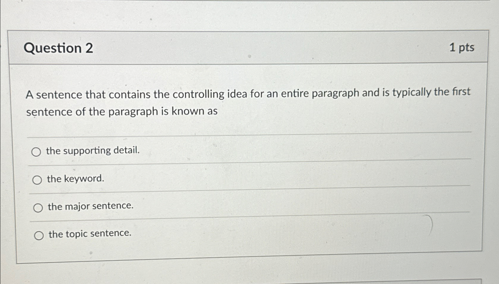 Solved Question 21ptsA sentence that contains the | Chegg.com