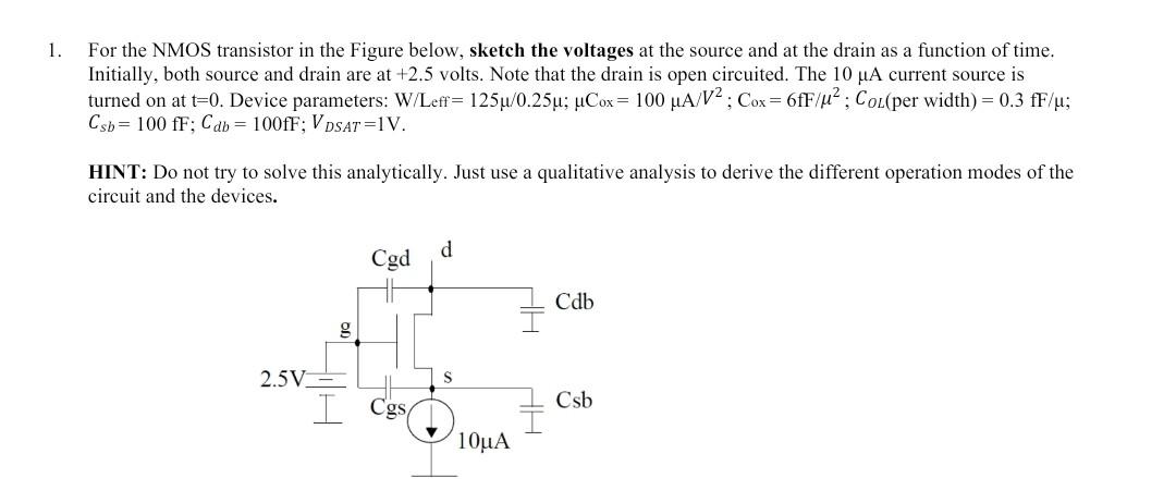 For the NMOS transistor in the Figure below, sketch | Chegg.com