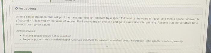 Solved Instructions Write a single statement that will print | Chegg.com
