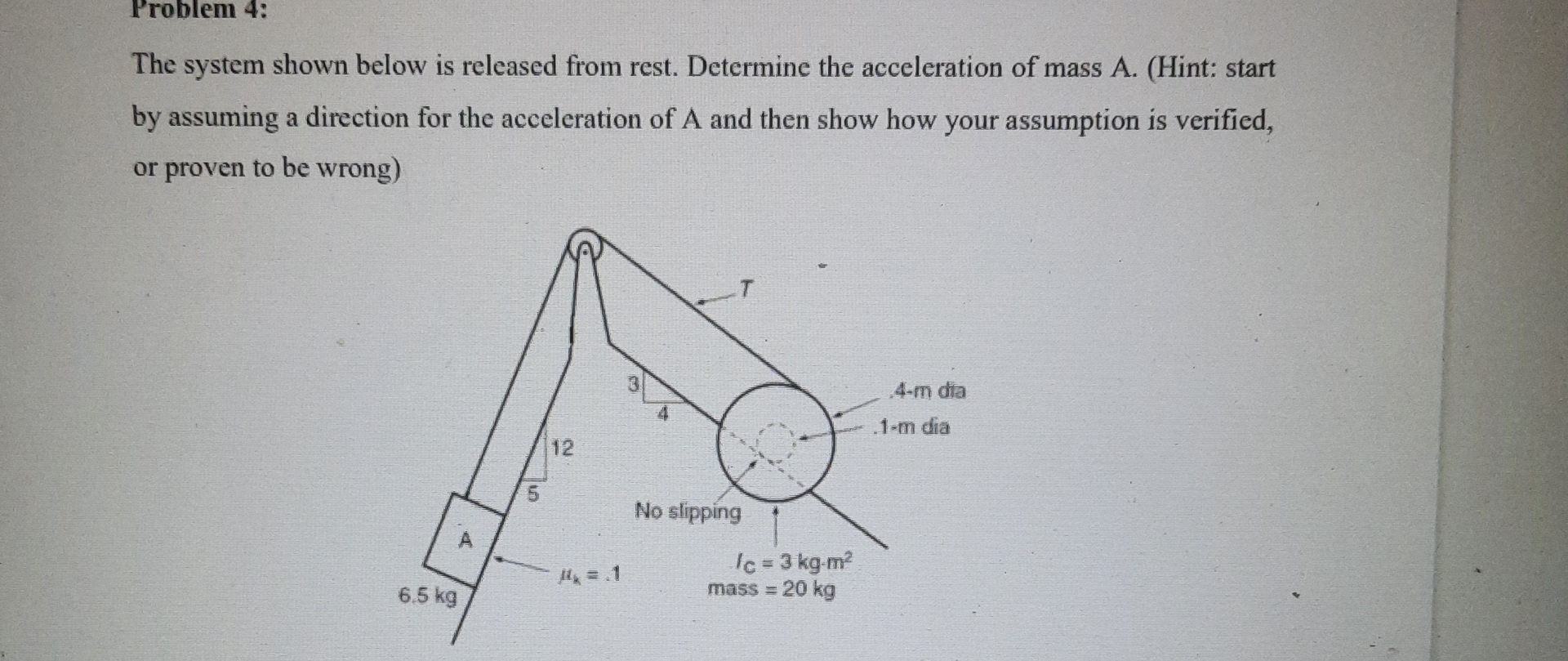 Solved The system shown below is released from rest. | Chegg.com