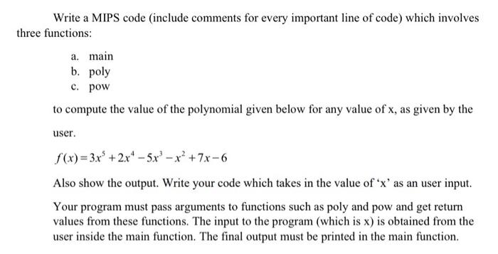 Solved please help me this MIPS code, I need the output too | Chegg.com Solved please help me this MIPS code, I need the output too | Chegg.com