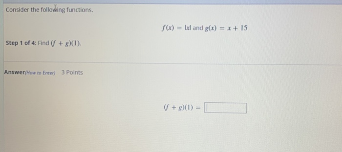 Solved Consider the following functions. f(x) = lal and g(x) | Chegg.com