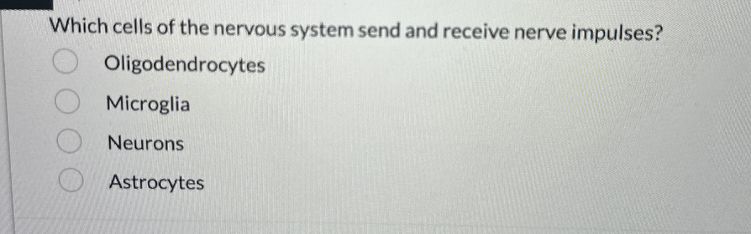 Solved Which cells of the nervous system send and receive | Chegg.com