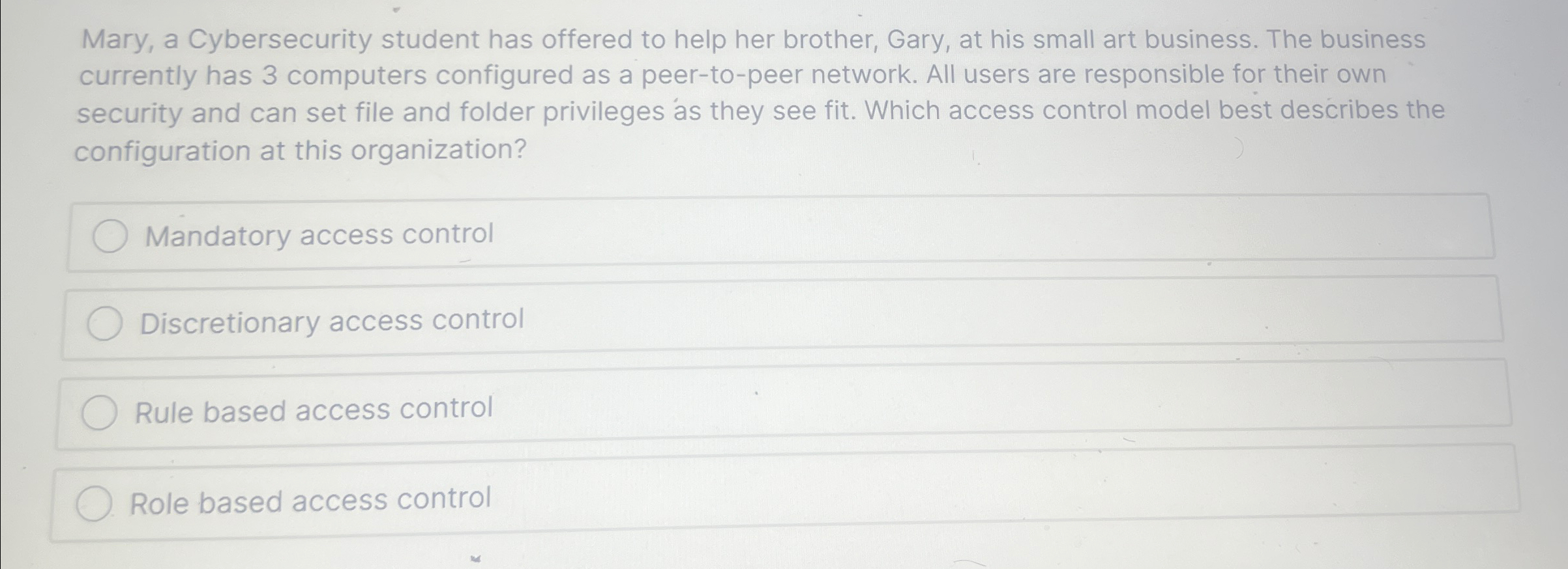 Solved Mary, a Cybersecurity student has offered to help her | Chegg.com