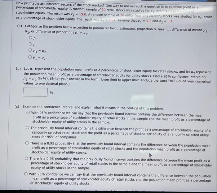 Solved How profitable are different sectors of the stock | Chegg.com